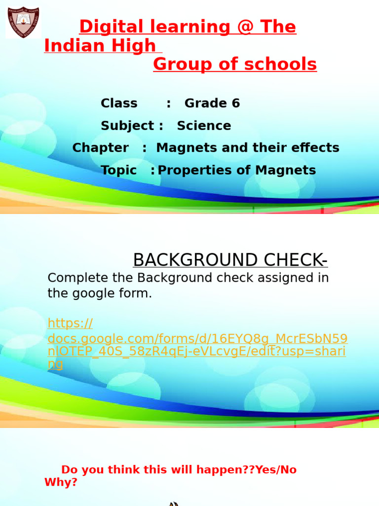 Properties of Magnets for Grade 6 | PDF | Magnet