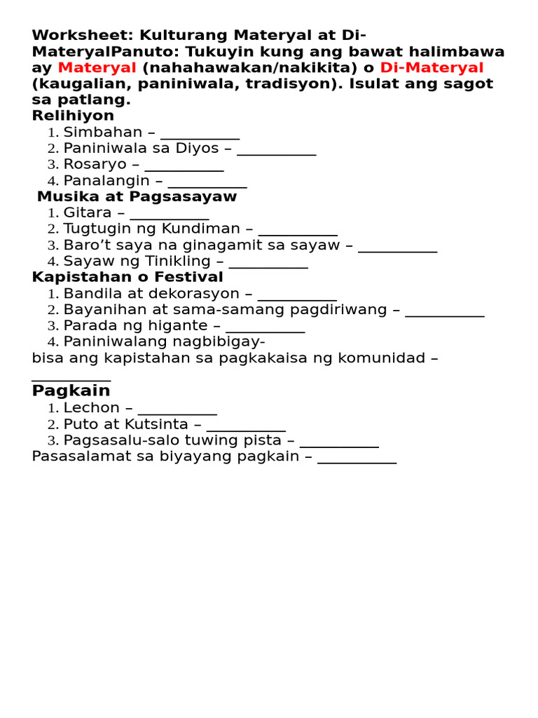 Worksheet Makabansa Week 4 | PDF