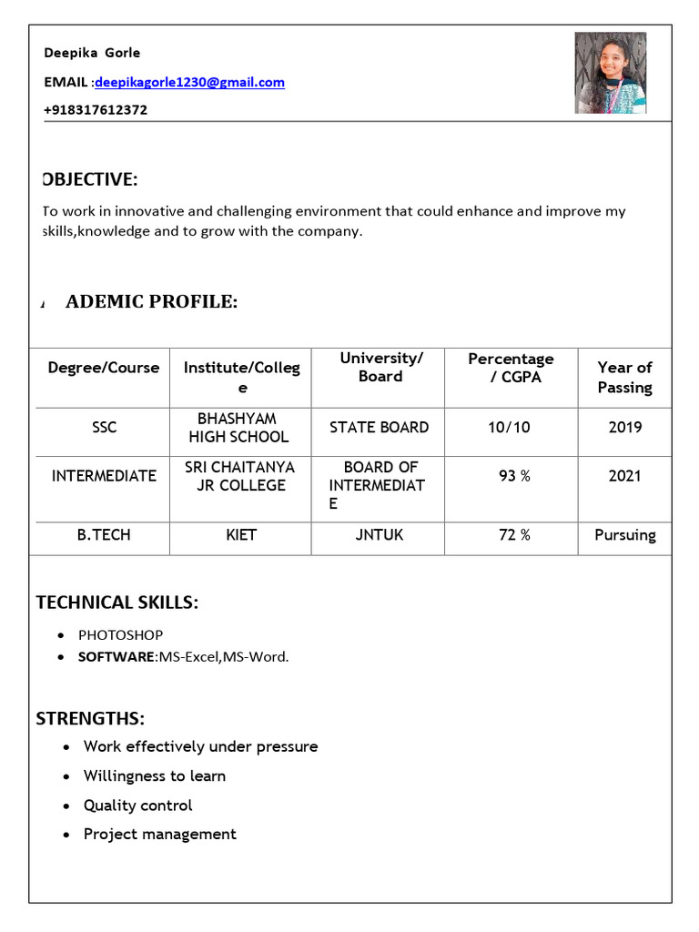 Deepika Resume Updated | PDF