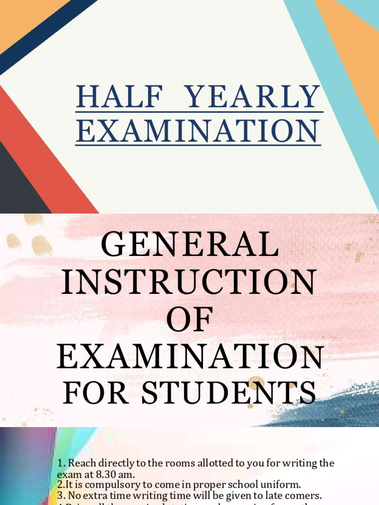 Instructions of Students For Exam | PDF