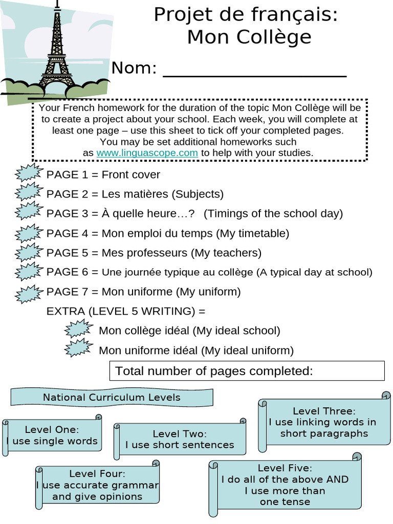 French School Project Guidelines | PDF
