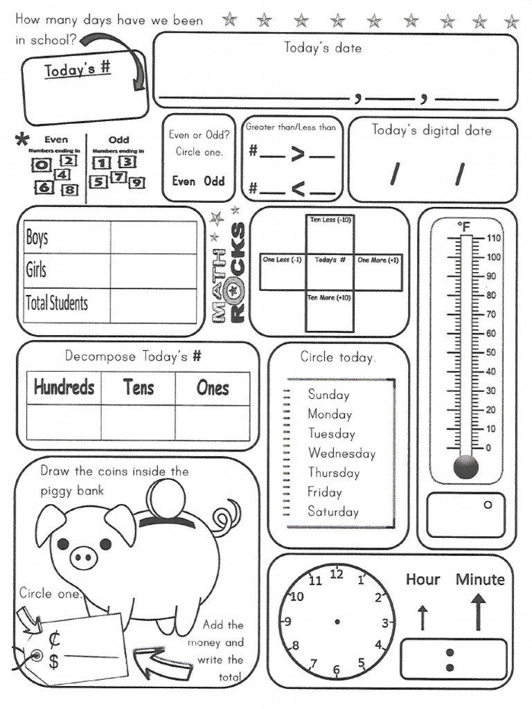 DailyCalendarMathWorksheet 1 | PDF