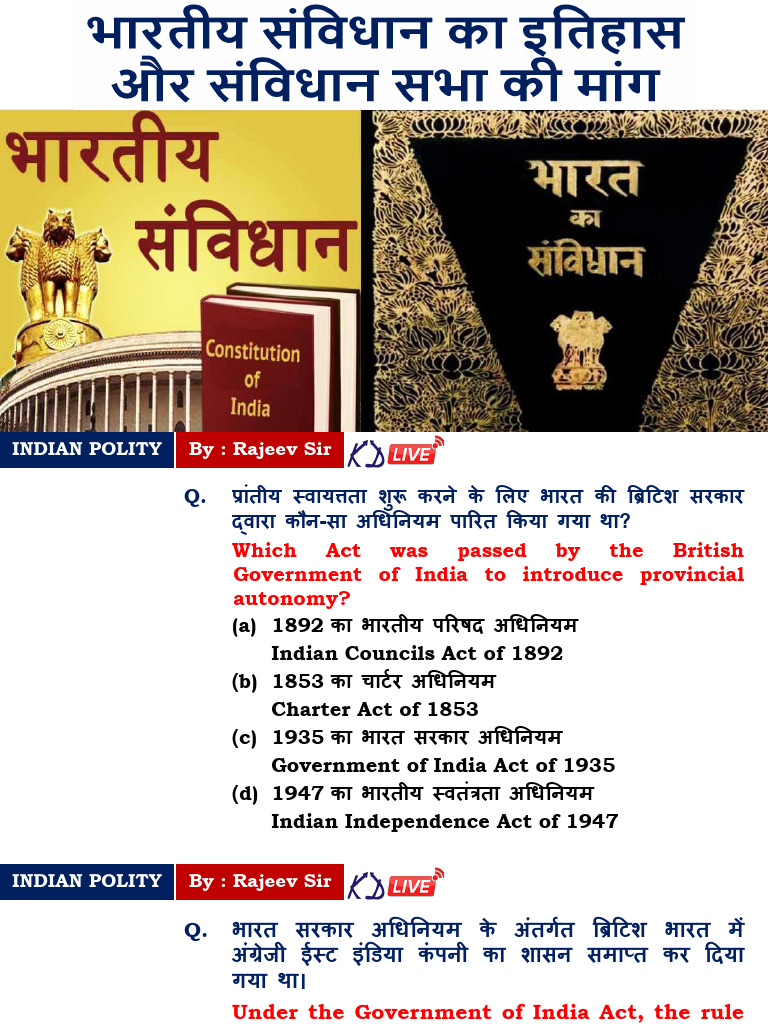Indian Polity - 1 | PDF