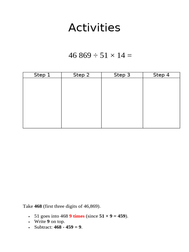 Division and Multiplication Steps Explained | PDF
