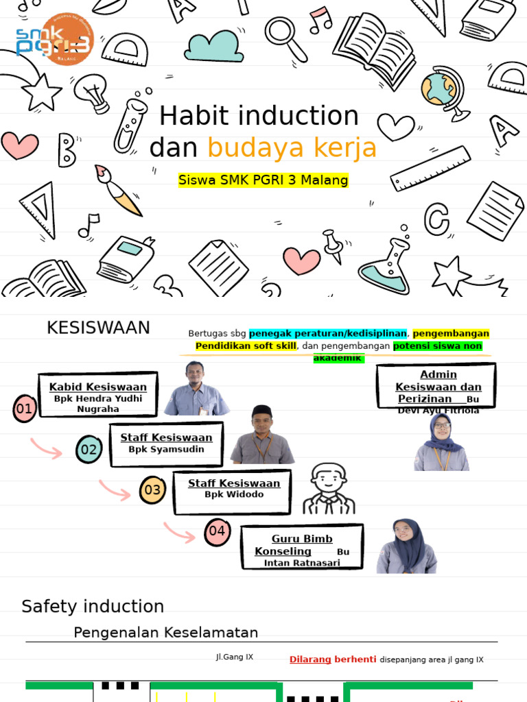 Induksi Keselamatan Siswa SMK PGRI 3 | PDF