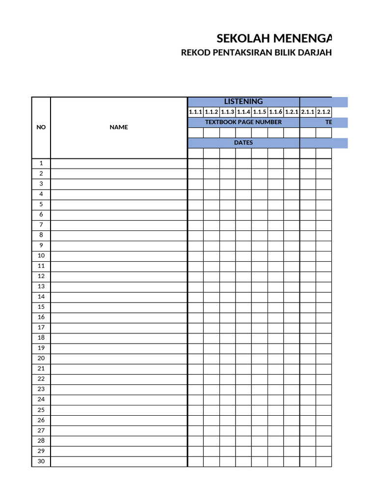 PBD Bahasa Inggeris Rekod Pentaksiran | PDF | Methodology | Cognitive ...