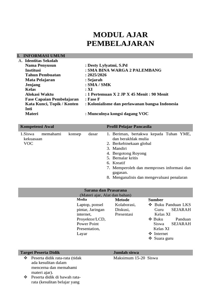 Modul Ajar Pertemuan 1 XI (AutoRecovered) | PDF