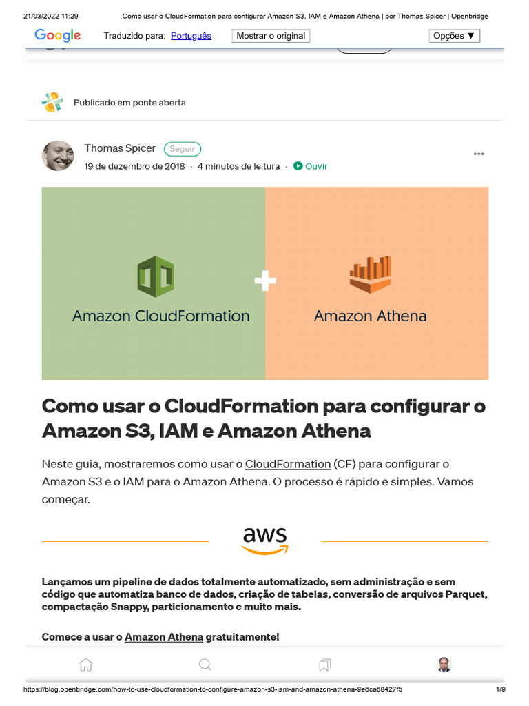 Como Usar o CloudFormation Para Configurar Amazon S3, IAM e Amazon Athena _ Por Thomas Spicer ...
