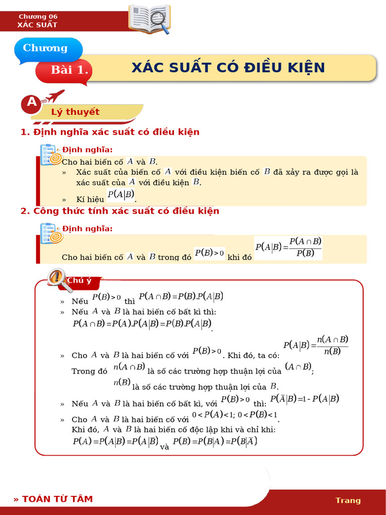 C6-B1-XÁC SUẤT CÓ ĐIỀU KIỆN-P3-GHÉP HS | PDF