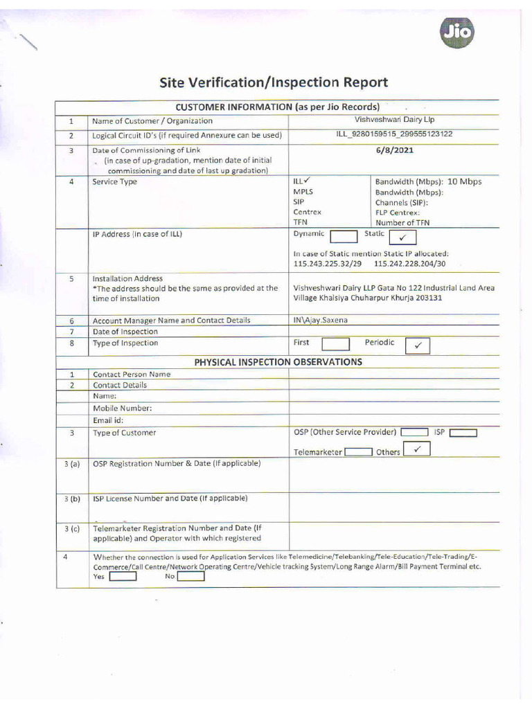 Jio Form | PDF