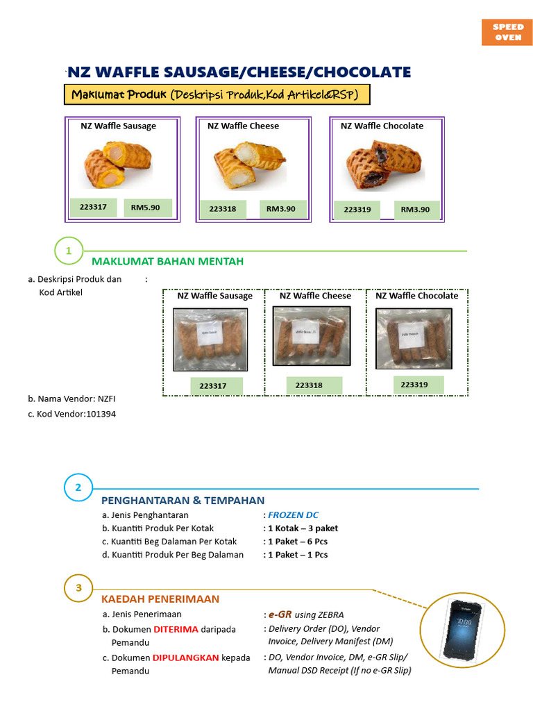 SOP Penyediaan Penghidangan NZ Waffle SausageNZ Waffle Cheese Dan NZ ...