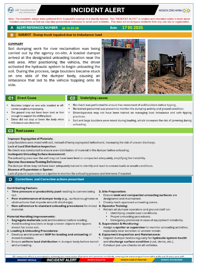 Safety Moment - Incident Alert 10 2025 - 26 | PDF