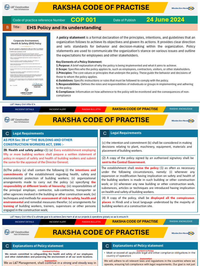 EHS Code of Pracise COP 001 - EHS Policy and Its Understanding 24 06 ...