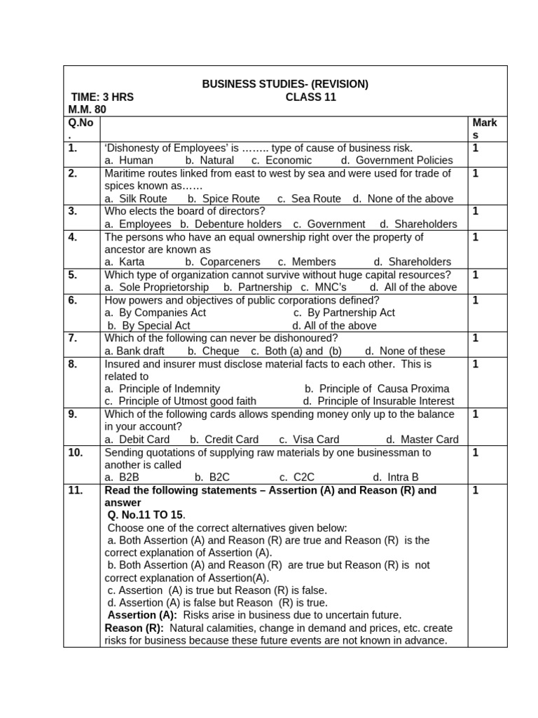 Class Xi BST Revision | PDF | Overdraft | Transaction Account