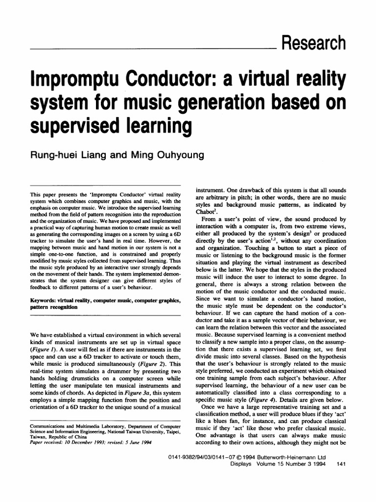 Impromptu Conductor A Virtual Reality System For Music Generation Based On Supervised Learning ...
