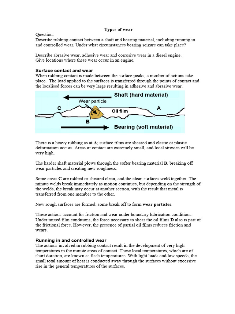 Types and Prevention of Engine Wear | PDF | Wear | Mechanical Engineering