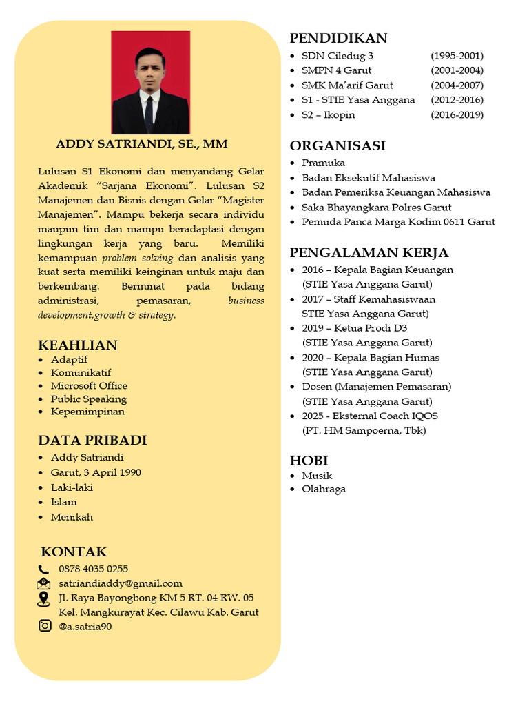 CV Addy Satriandi | PDF