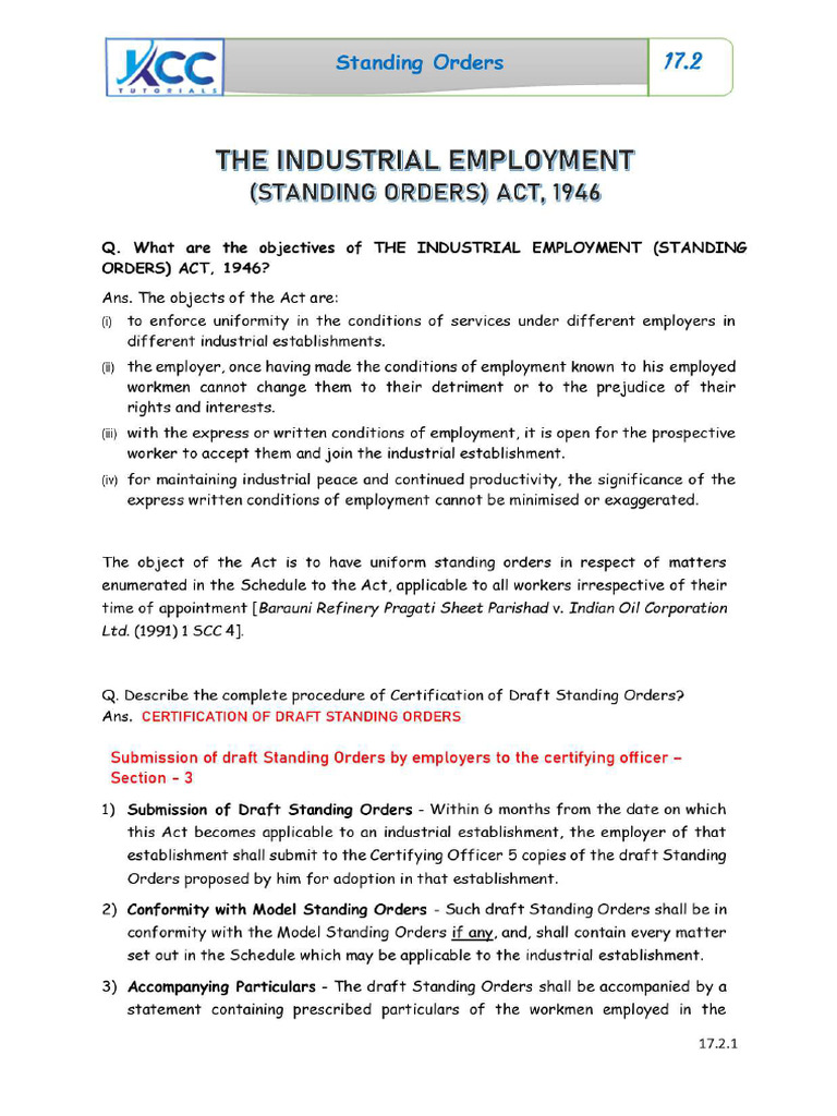 17.2 Standing Orders Act | PDF