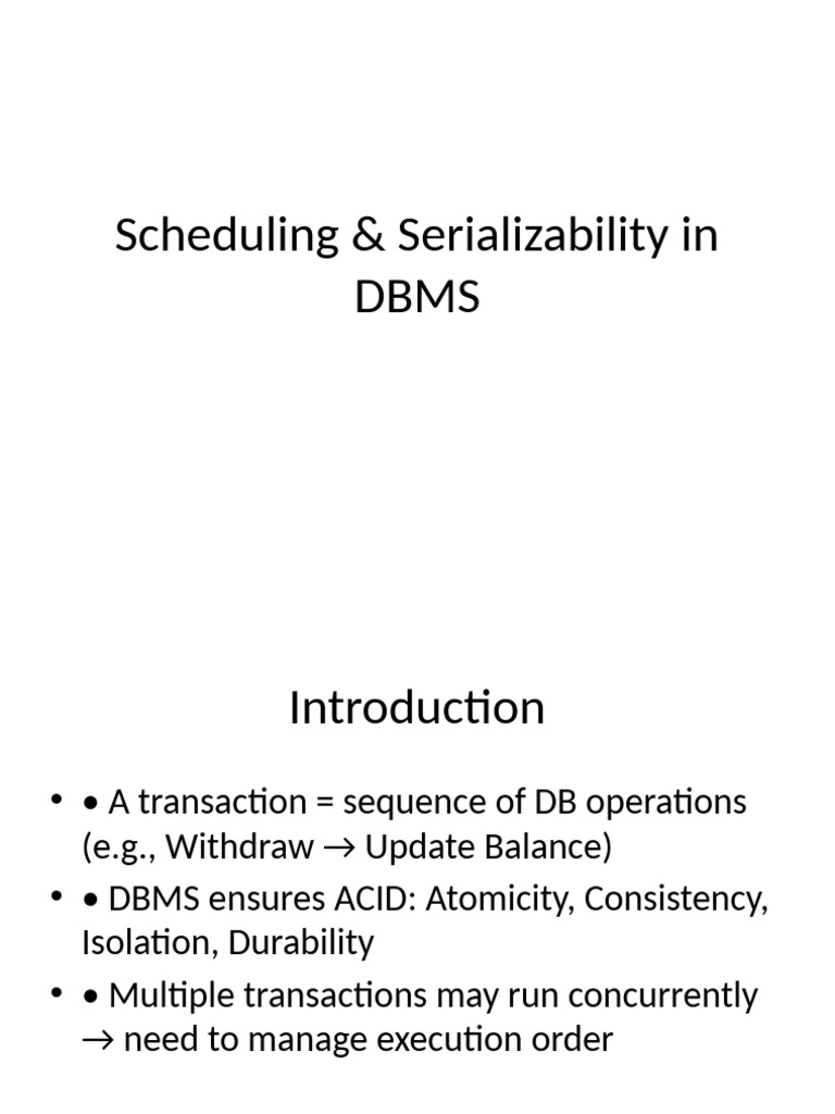 Scheduling and Serializability DBMS | PDF | Computer Data | Data