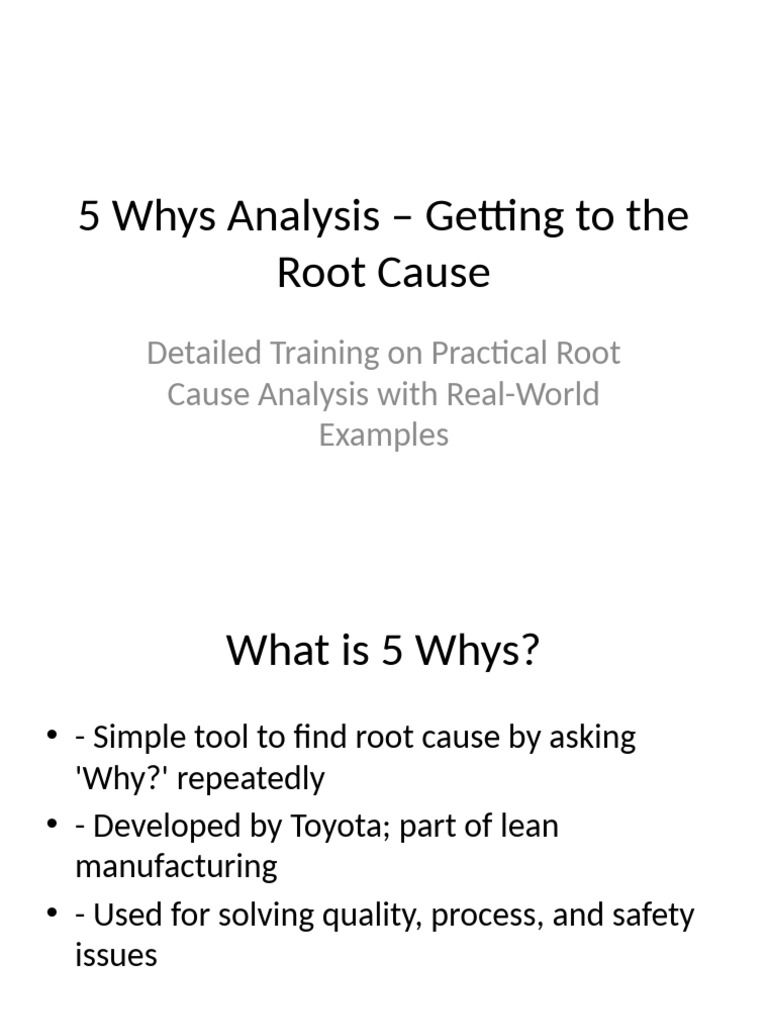 5 Whys Training Session | PDF