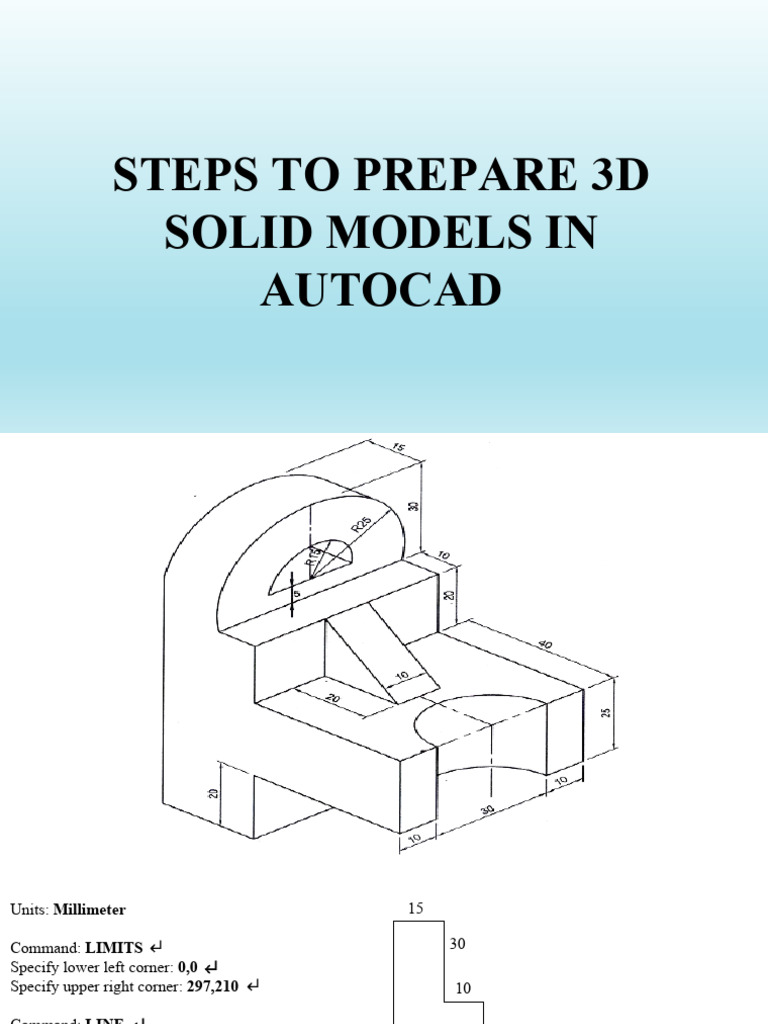 3D Modeling Steps in AutoCAD | PDF