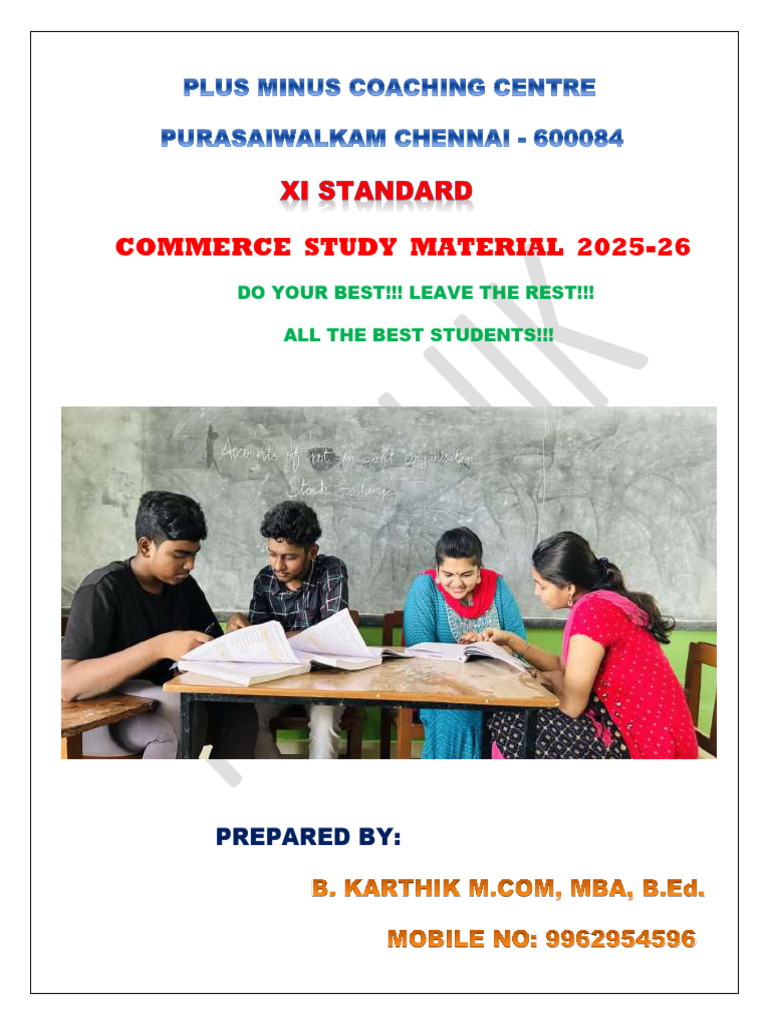 Xi Standard Commerce Theory 2025-26 | PDF | Cooperative | Goods