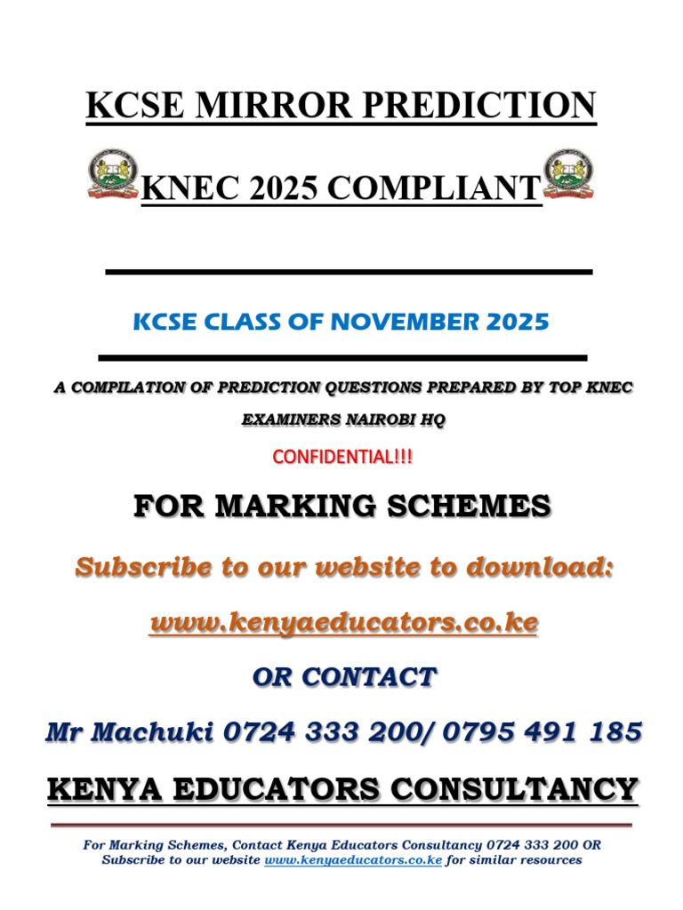 Kcse 2025 Mirror | PDF | Agriculture