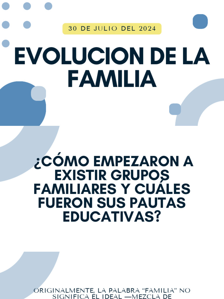 La Evolución de La Familia, Informacion para Psicologia Familiar | PDF ...