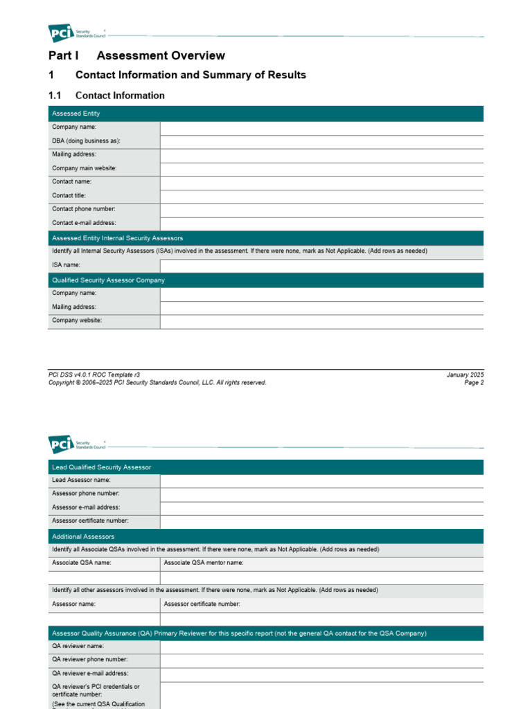 PCI DSS v4.0.1 ROC Template Overview | PDF | Payment Card Industry Data ...