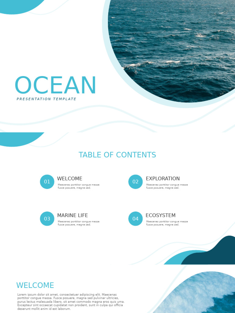 Ocean Presentation Template Guide | PDF | Systems Ecology | Marine Biology