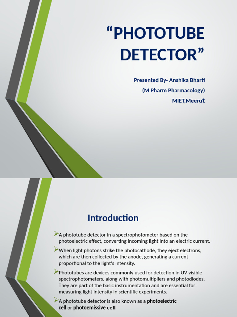 Phototube Detector in Spectrophotometry | PDF