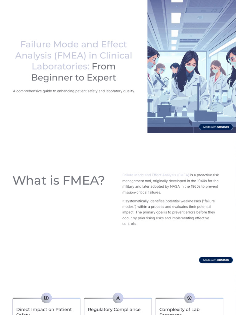 FMEA Guide for Clinical Laboratories | PDF | Patient Safety | Risk