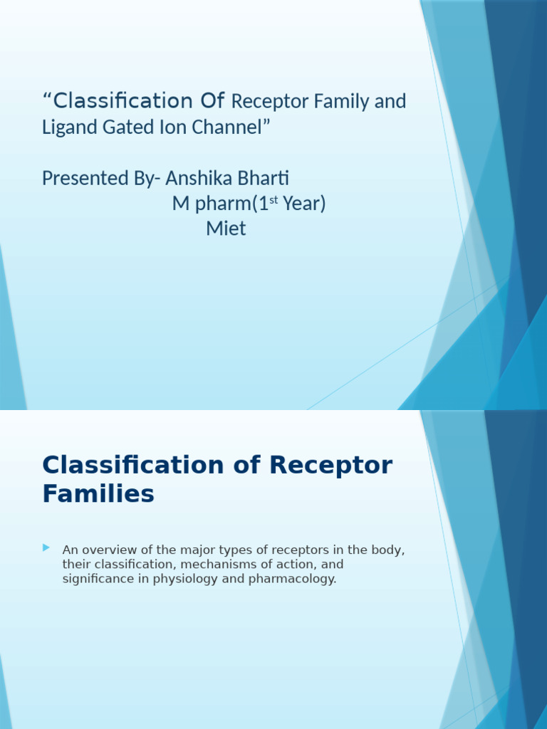 Classification of Receptor Family | PDF | Cell Signaling | Signal ...