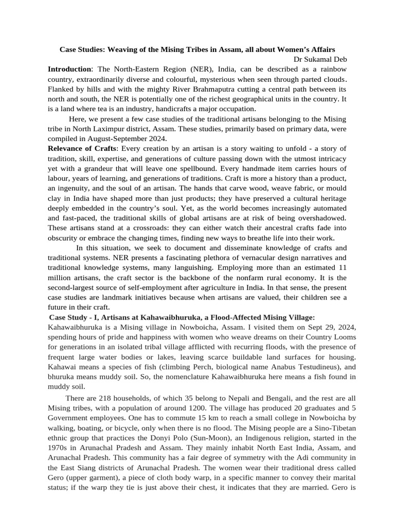 Mising Women's Weaving Heritage in Assam | PDF | Weaving | Loom