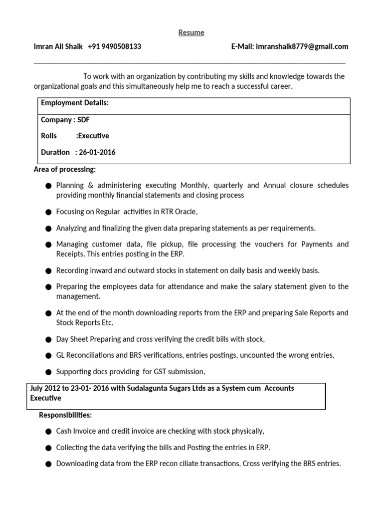 Resume 1673431260800 SK Imran Ali | PDF | Business