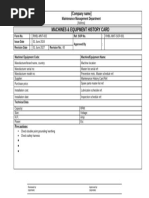 Machine History Card Format Template | PDF