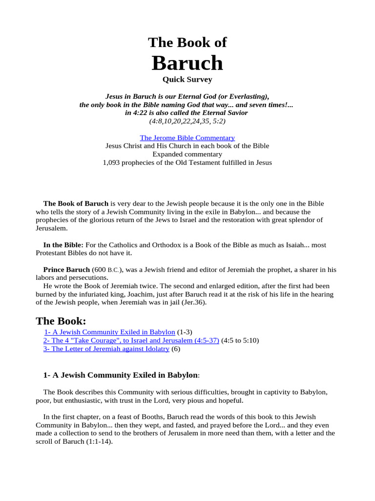 Baruch | PDF | Bible Prophecy | Bible