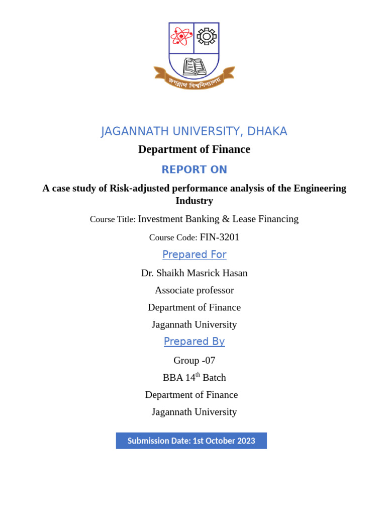 3201 Final After Correction | PDF | Sharpe Ratio | Beta (Finance)