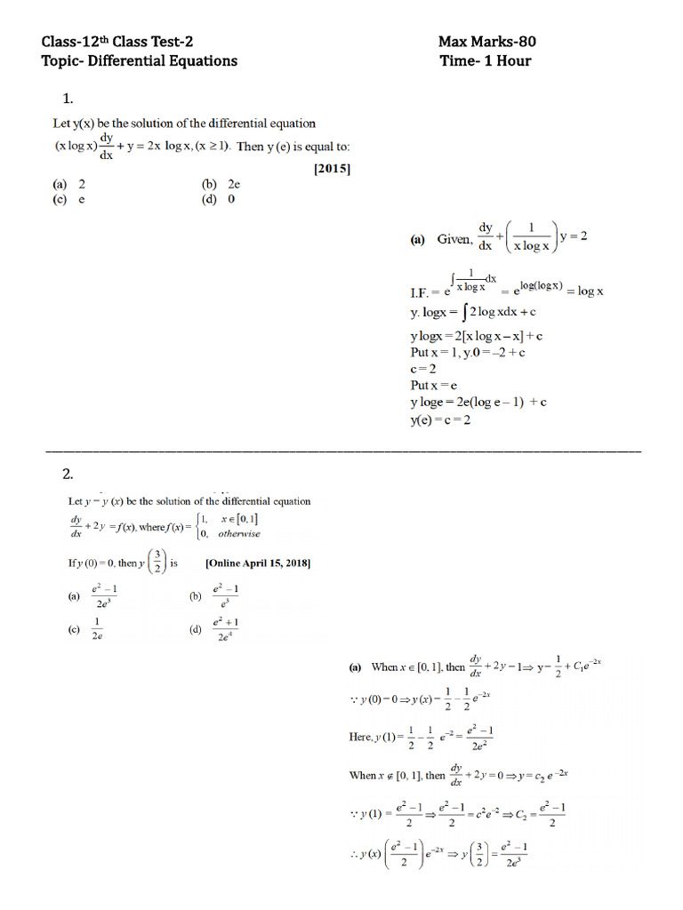 Paper Differential Equation | PDF