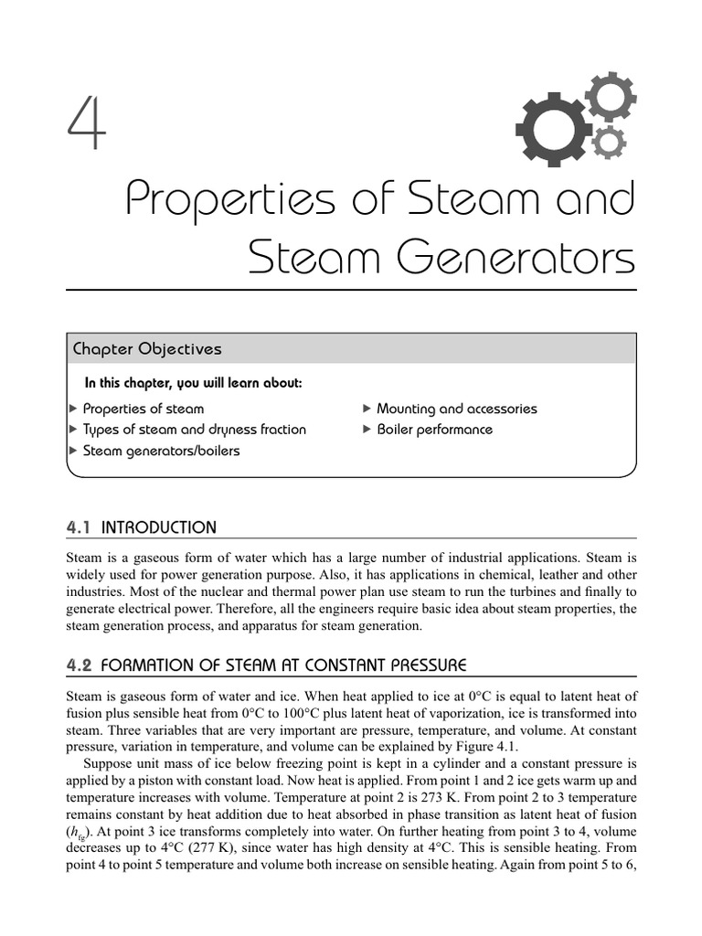 Steam Properties and Generators Overview | PDF | Boiler | Steam