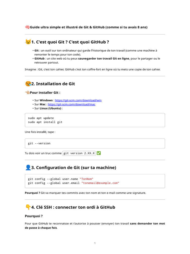 Guide simple de Git et GitHub pour débutants | PDF | Enveloppe de ...