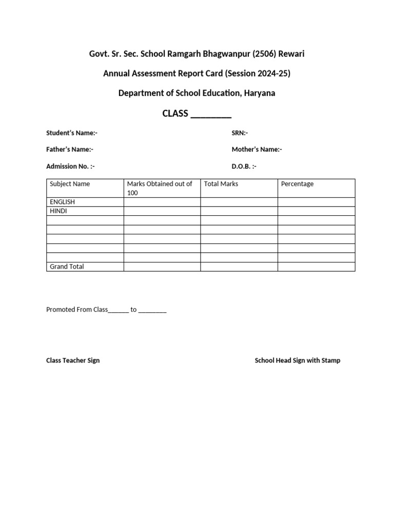 Annual Report Card | PDF
