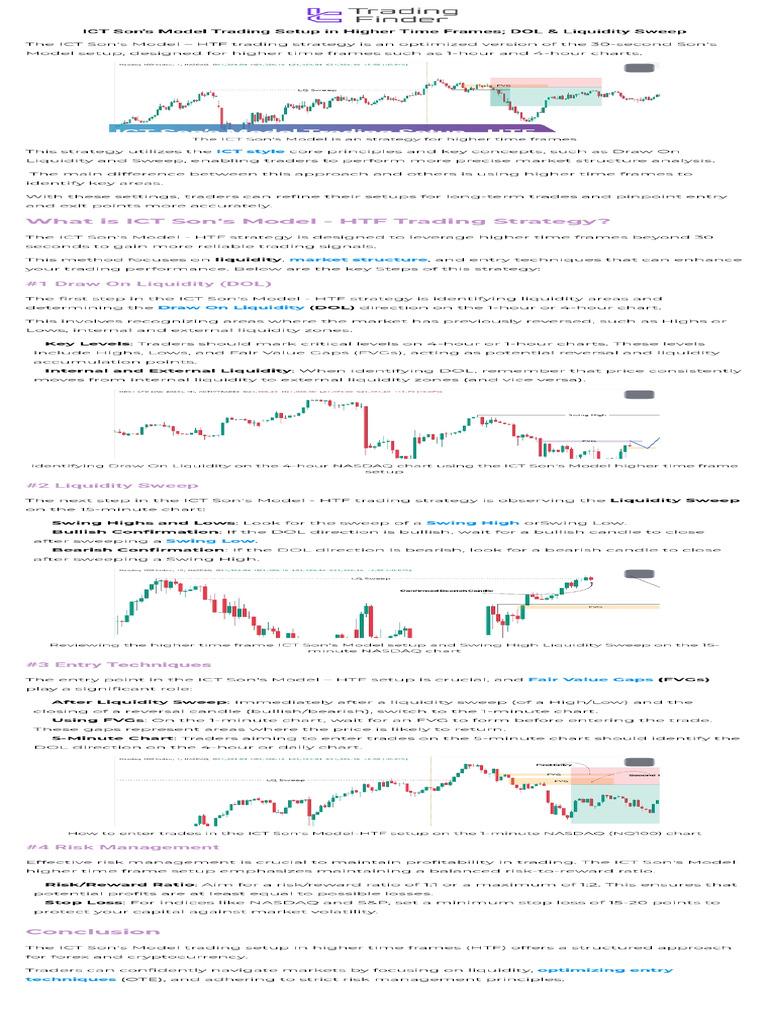 ICT Son's Model Trading PDF | PDF