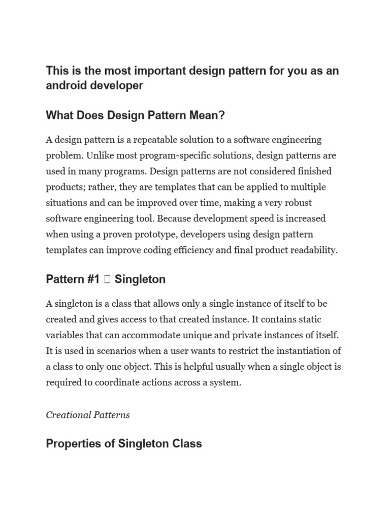 Most Important Design Pattern | PDF | Class (Computer Programming) | Programming