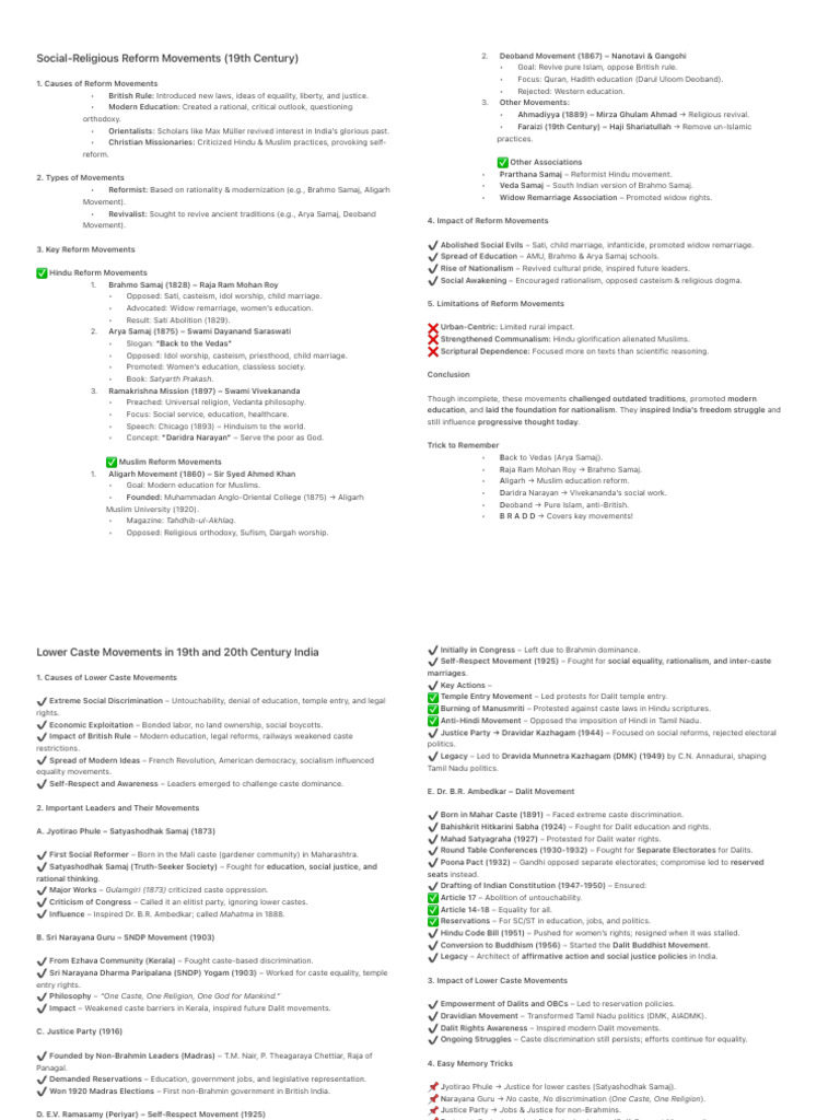 Social-Religious Reform Movements (19th Century) | PDF | Dalit ...