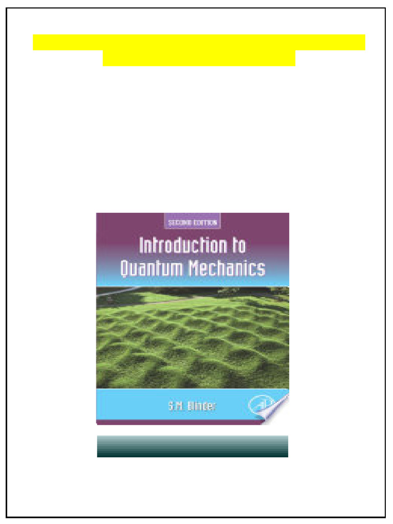 Introduction To Quantum Mechanics 2nd Edition S. M. Blinder PDF Available | PDF | Atomic Orbital ...