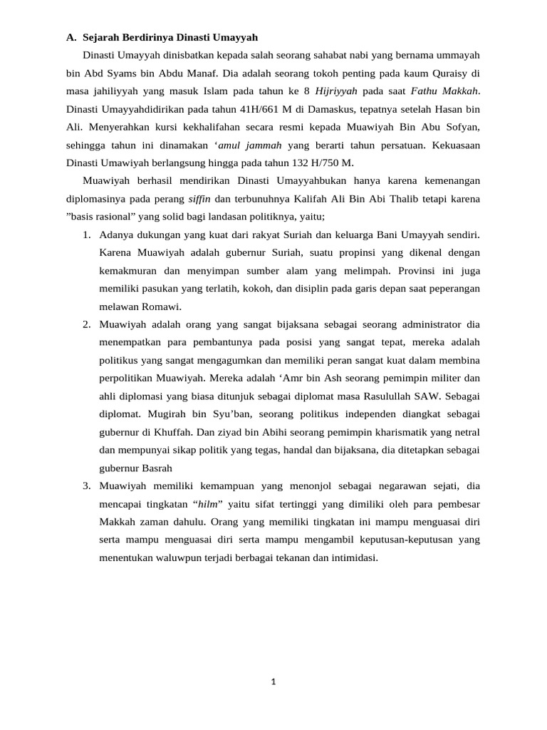 Sejarah dan Kejayaan Dinasti Umayyah | PDF