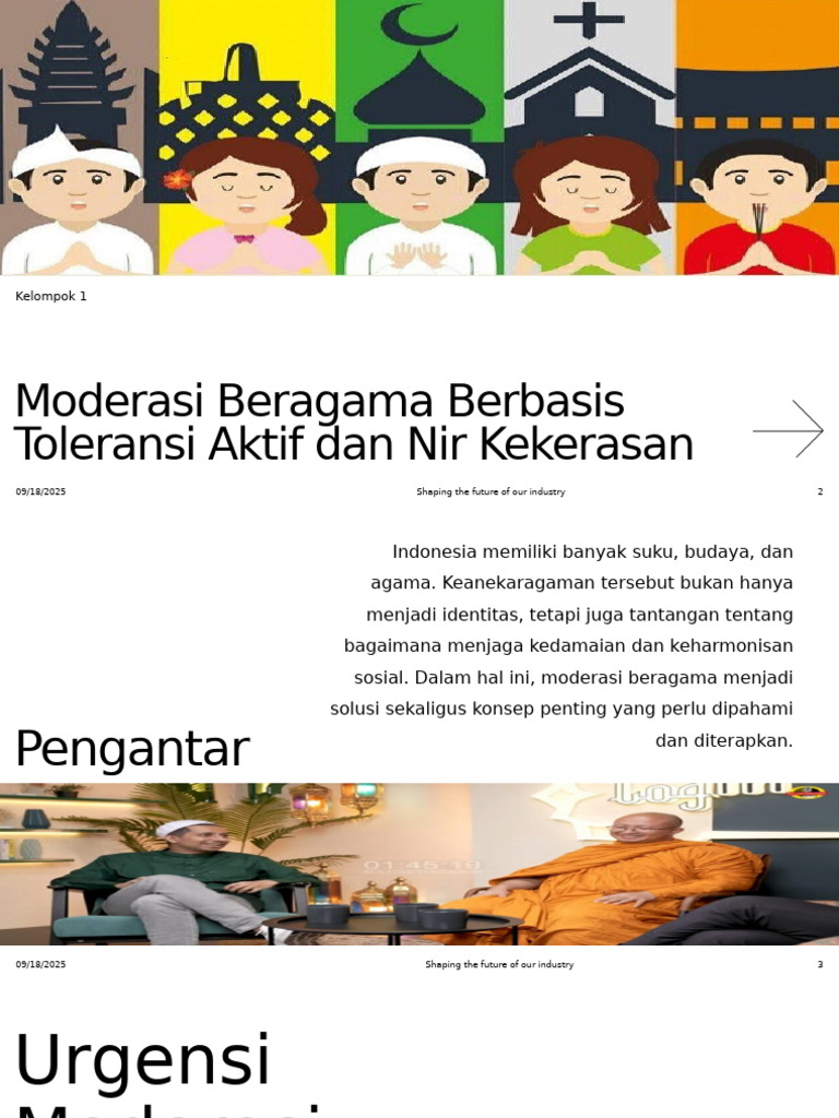 Moderasi Beragama Berbasis Toleransi Aktif Dan Nir Kekerasan | PDF