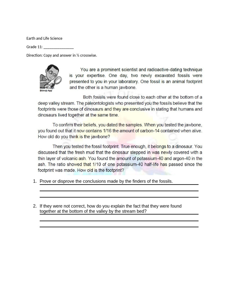 Earth and Life Science Worksheets Q2 | PDF