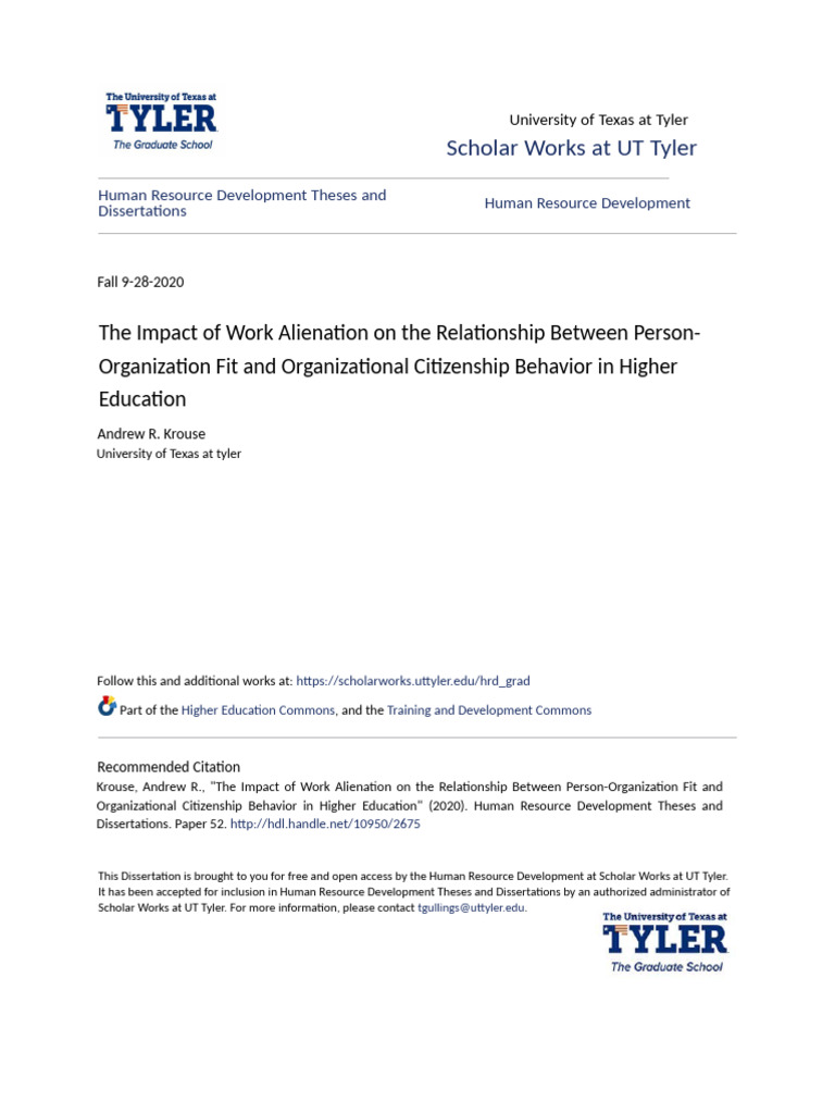 Work Alienation and Organizational Fit | PDF | Survey Methodology ...